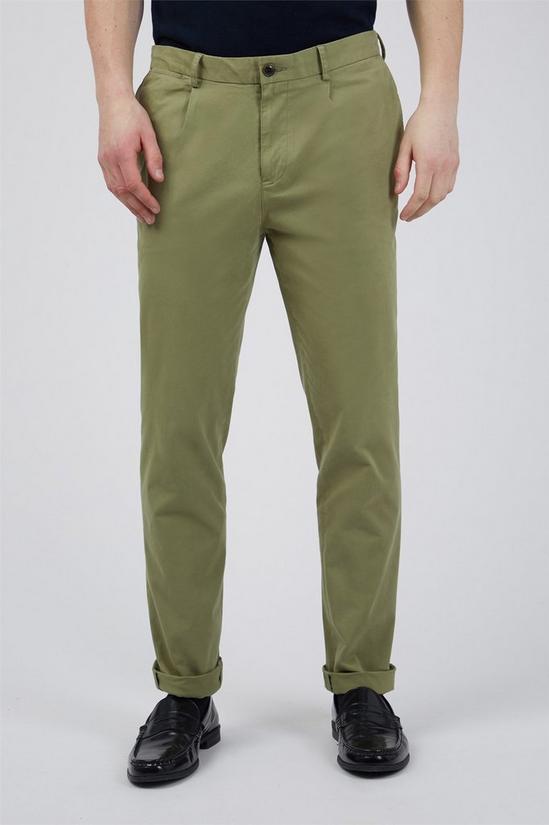 Trousers Slim Fit Pleat Front Chinos Hammond And Co